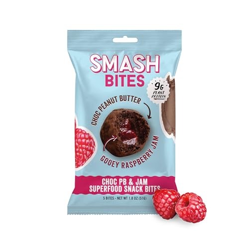 Chia Smash Protein Superfood Snack Bites Choco Peanut Butter + Raspber ...