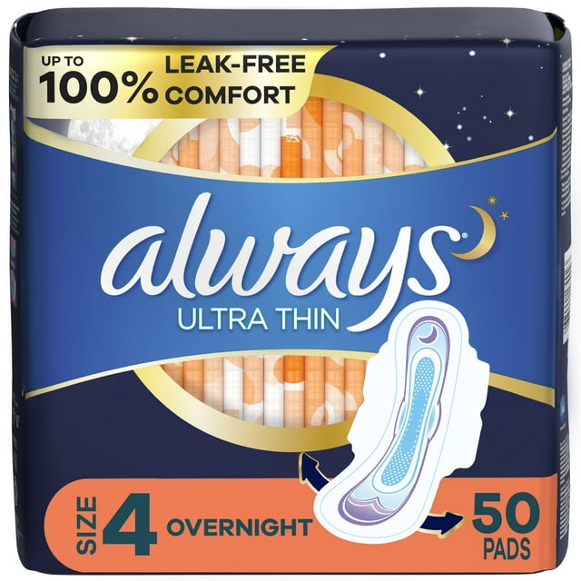 Always Ultra Thin Overnight Pads 50ct – Locatel Health & Wellness ...