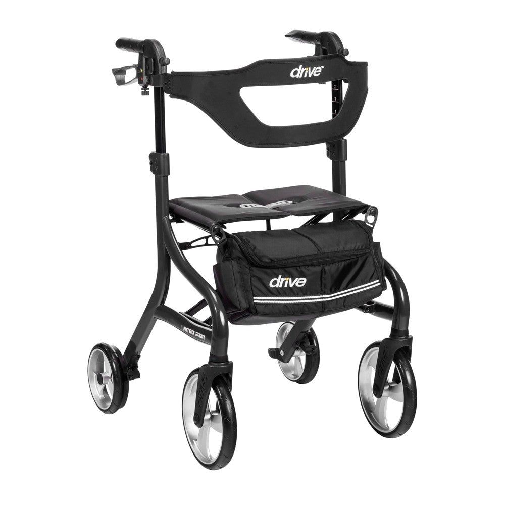 Drive Medical Nitro Sprint Rollator Tall, Folding, Adjustable Height ...